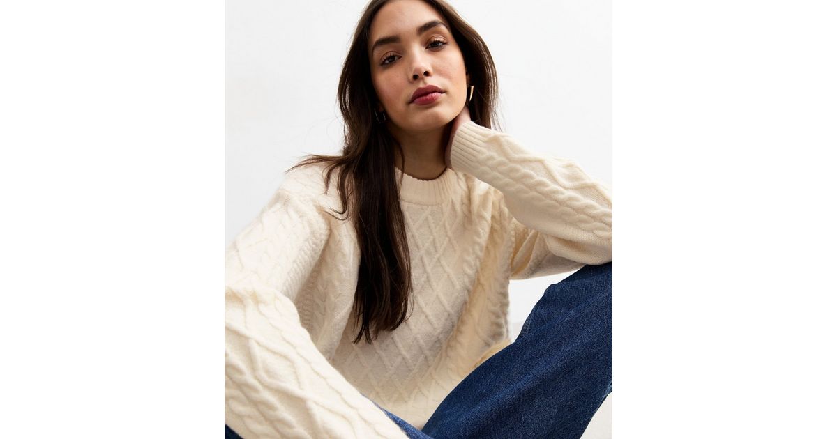 Cream Cable Knit Jumper | New Look