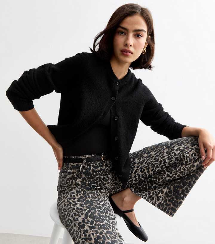 Black Crew Neck Knit Cardigan | New Look