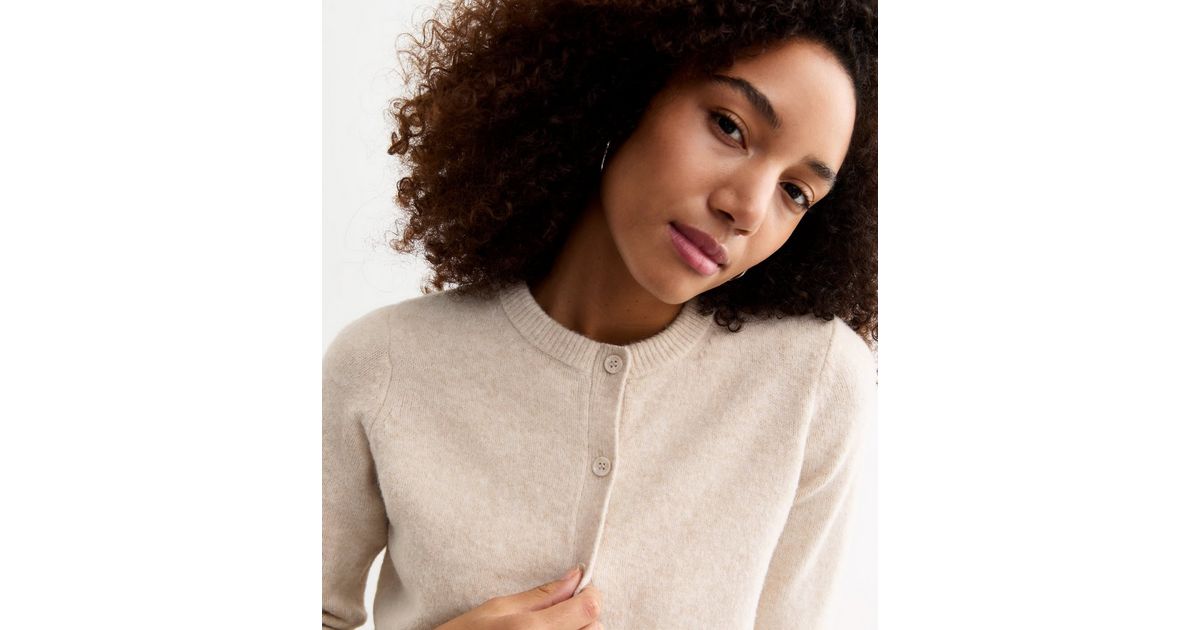 Cream Crew Neck Knit Cardigan | New Look
