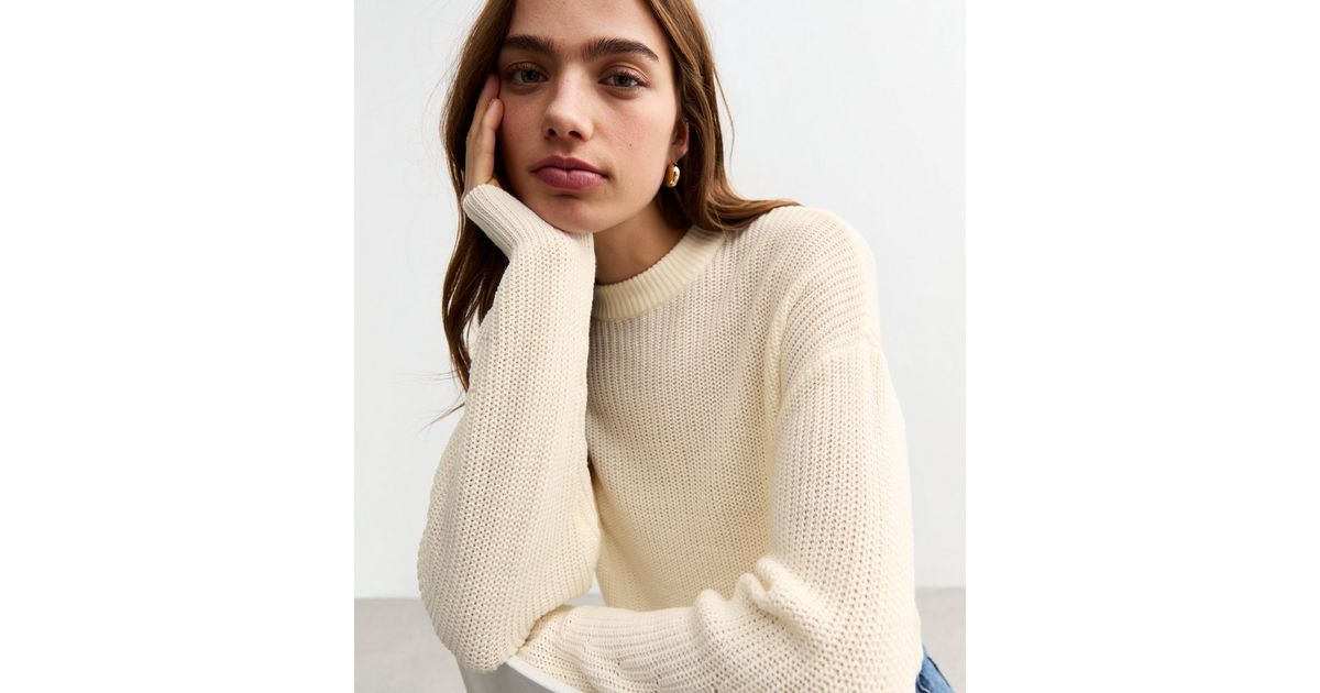 Cream Textured Knit Jumper | New Look