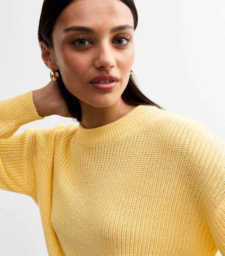 Yellow Textured Knit Jumper | New Look