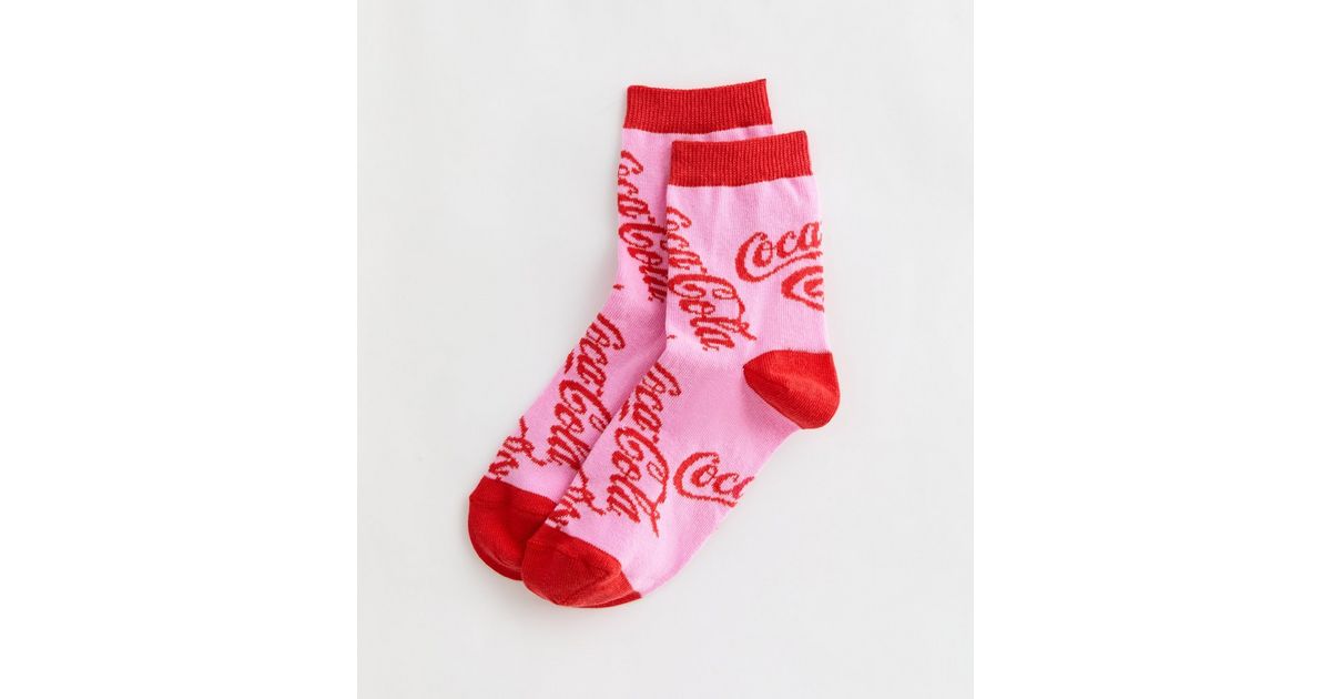 Pink Coca Cola Socks | New Look