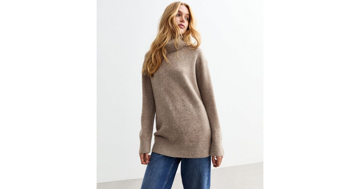Mink Longline Roll Neck Jumper | New Look