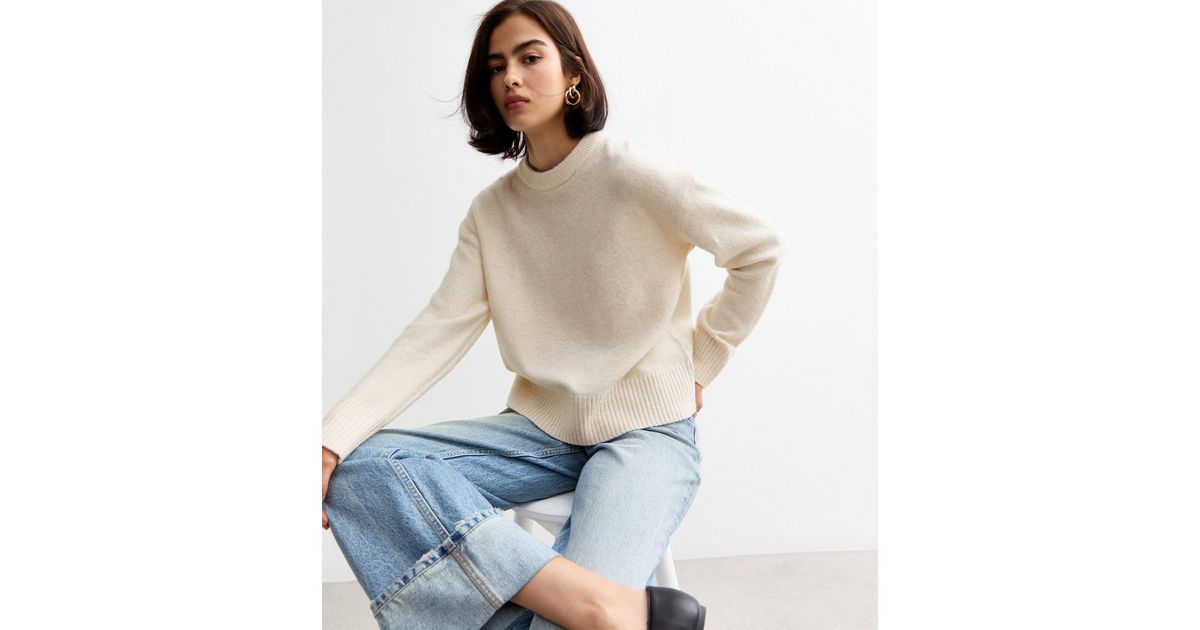 Off White Soft Midweight Knit Crew Neck Jumper | New Look