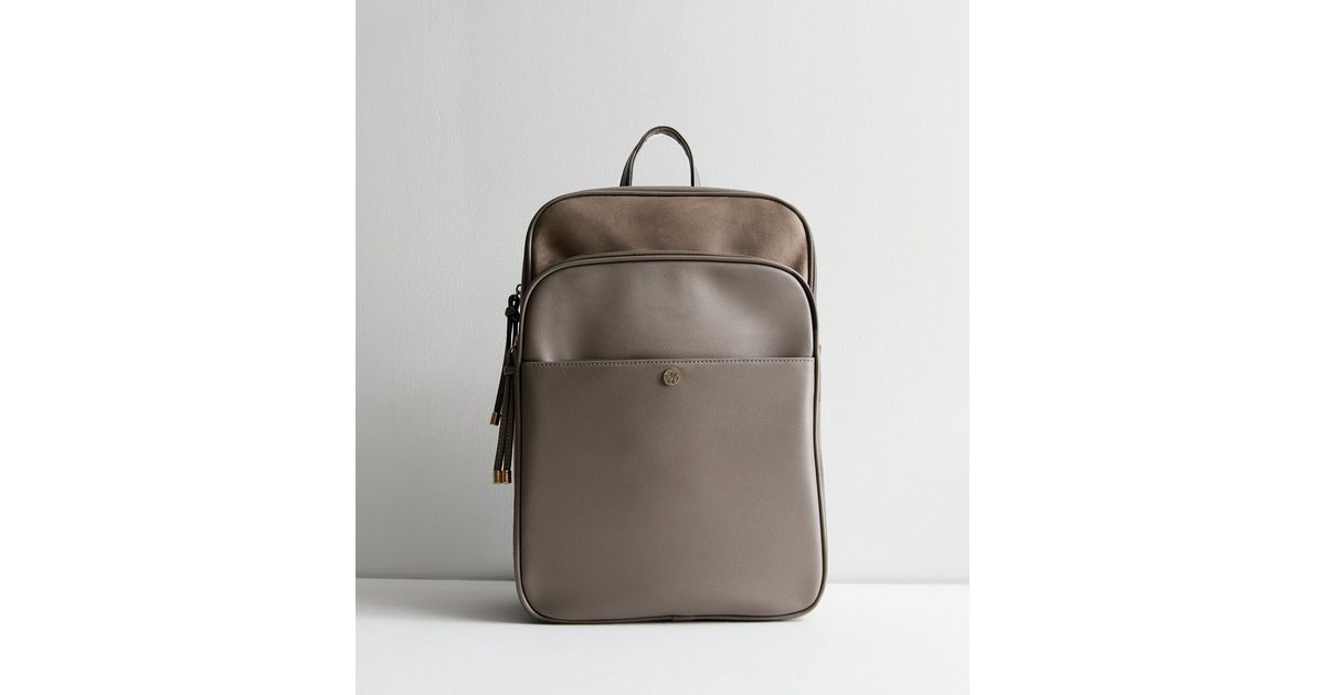 Pale Grey Laptop Backpack | New Look