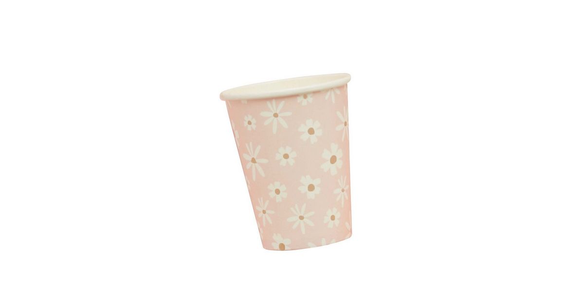 8 Pack Pink Daisy Paper Cups | New Look