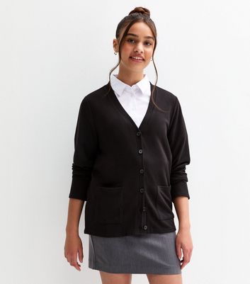 Girls Black Longline School Cardigan | New Look