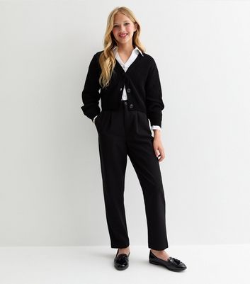 Girls Black Straight Leg School Trousers | New Look