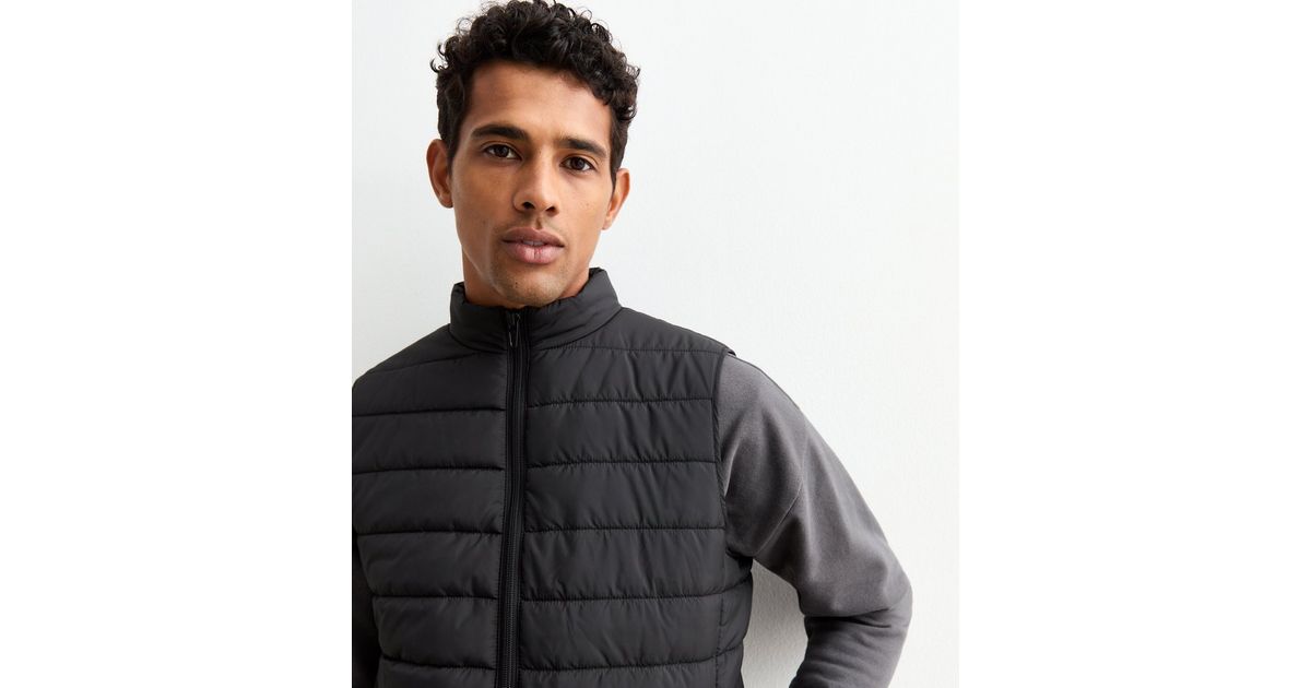 Black Lightweight Padded Zip-Up Gilet | New Look