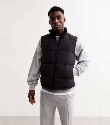 Black Regular Padded Puffer Gilet | New Look