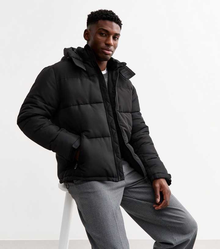 Black Regular Ripstop Puffer Jacket | New Look