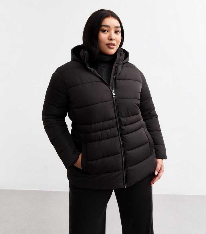 Curves Black Puffer Jacket | New Look