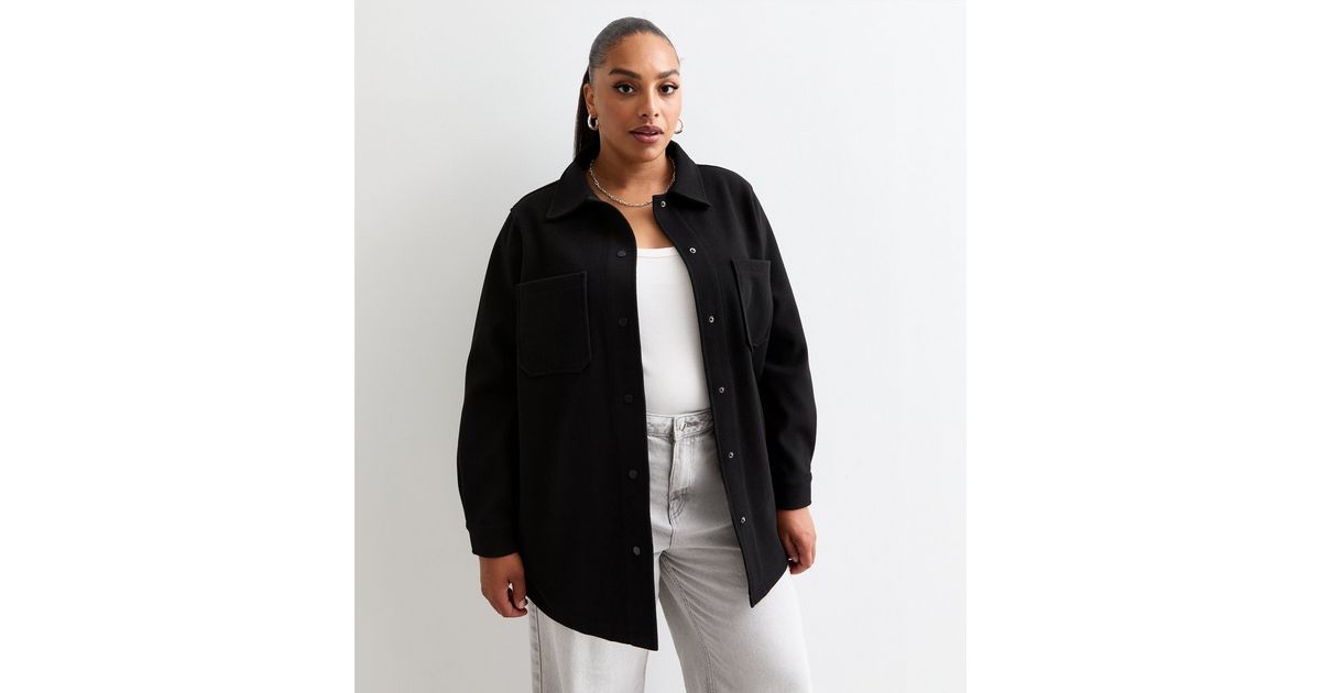 Curves Black Long Shacket | New Look