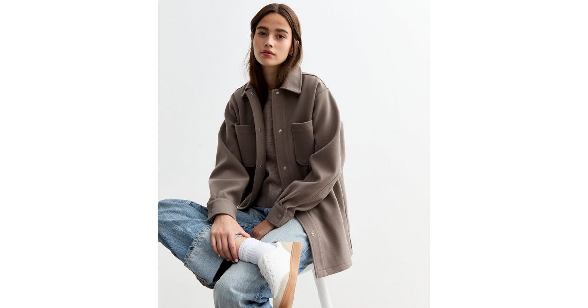 Brown Long Shacket | New Look