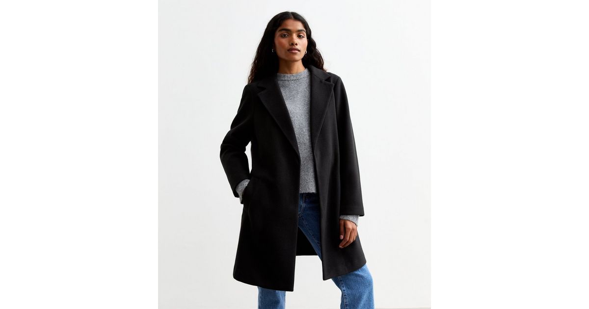 Petite Black Unlined Tailored Coat | New Look