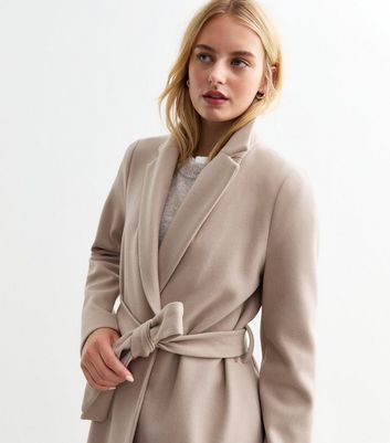 Tall Cream Tailored Unlined Longline Belted Coat | New Look