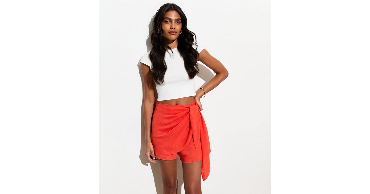 Red Sarong Mini Skort | New Look