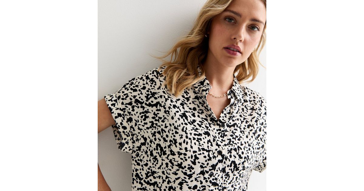 White Leopard Print Resort Shirt | New Look