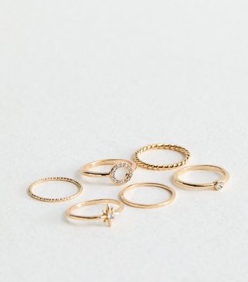 Gold Tone 6 Pack of Stacking Rings | New Look