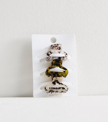 3 Pack Multicoloured Swirl Mini Hair Claw Clips | New Look