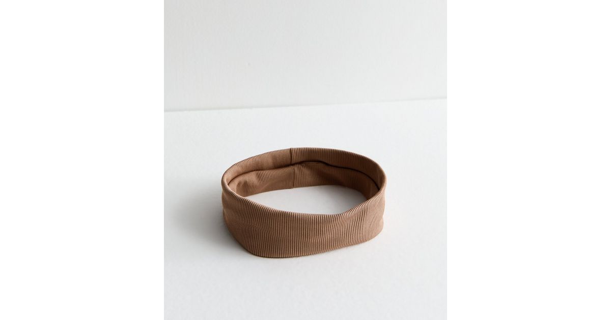 Rust Ribbed Stretch Headband | New Look