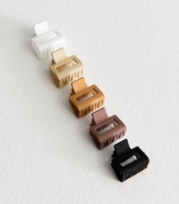 10 Pack Multicoloured Matte Mini Hair Claw Clips | New Look