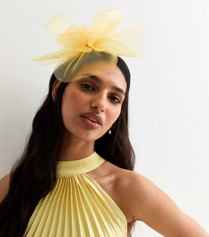 Yellow Headpiece Yellow Fascinators Yellow Hair Fascinators & Yellow