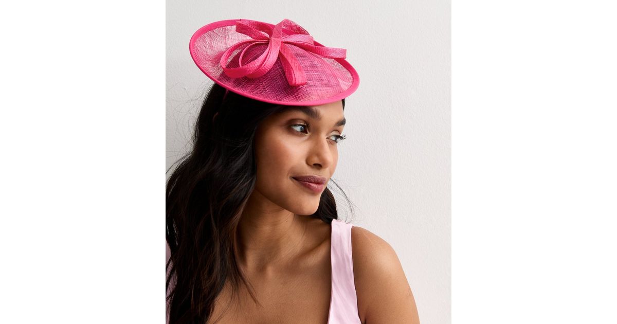 Bright Pink Disc Bow Fascinator | New Look