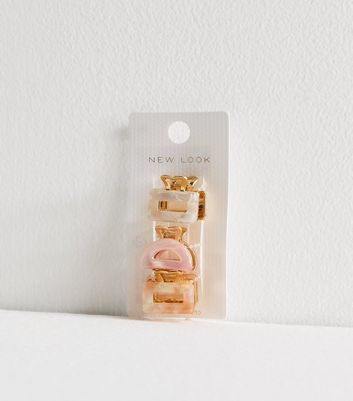 3 Pack Multicoloured Resin Mini Hair Claw Clips | New Look