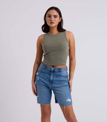 Urban Bliss Green Ribbed Racer Vest Top | New Look