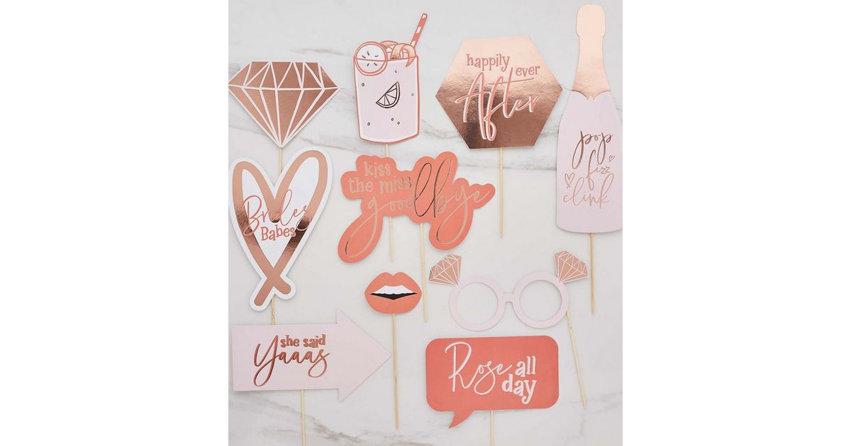 10 Pack Hen Party Photo Props | New Look