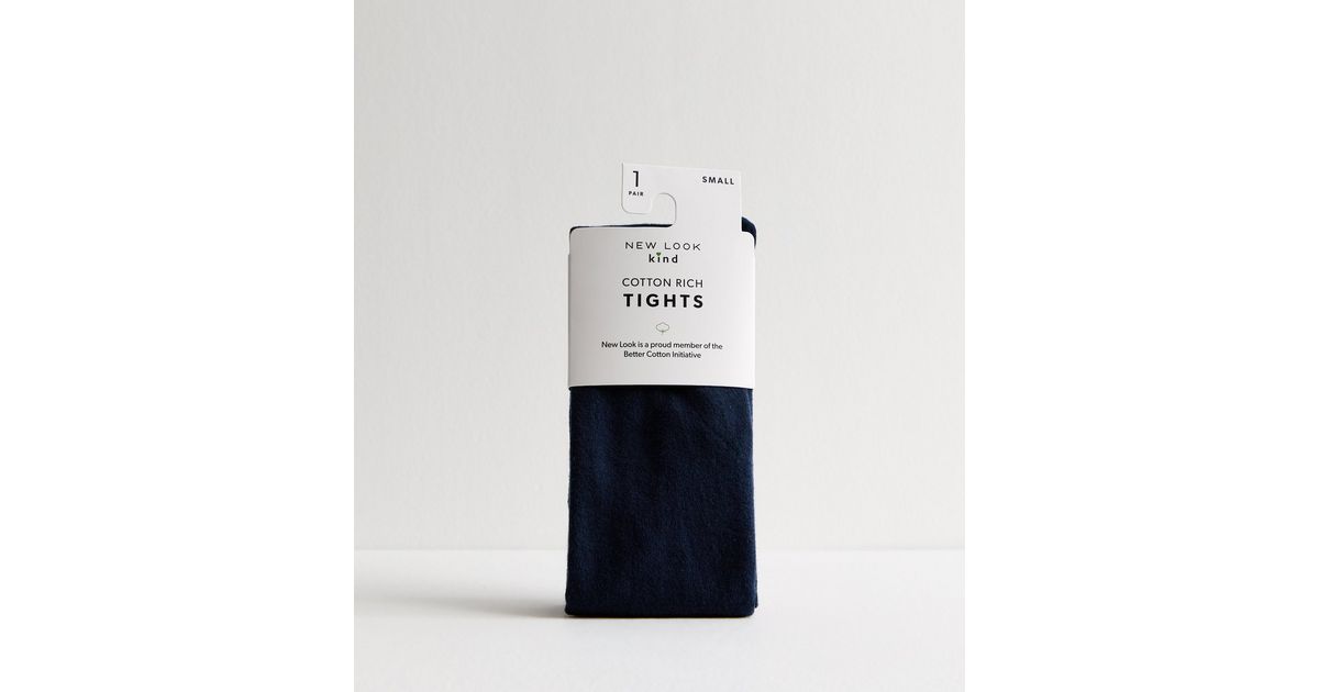 Navy Cotton Rich Tights | New Look