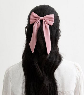 Pink Satin Bow Hair Slide | New Look
