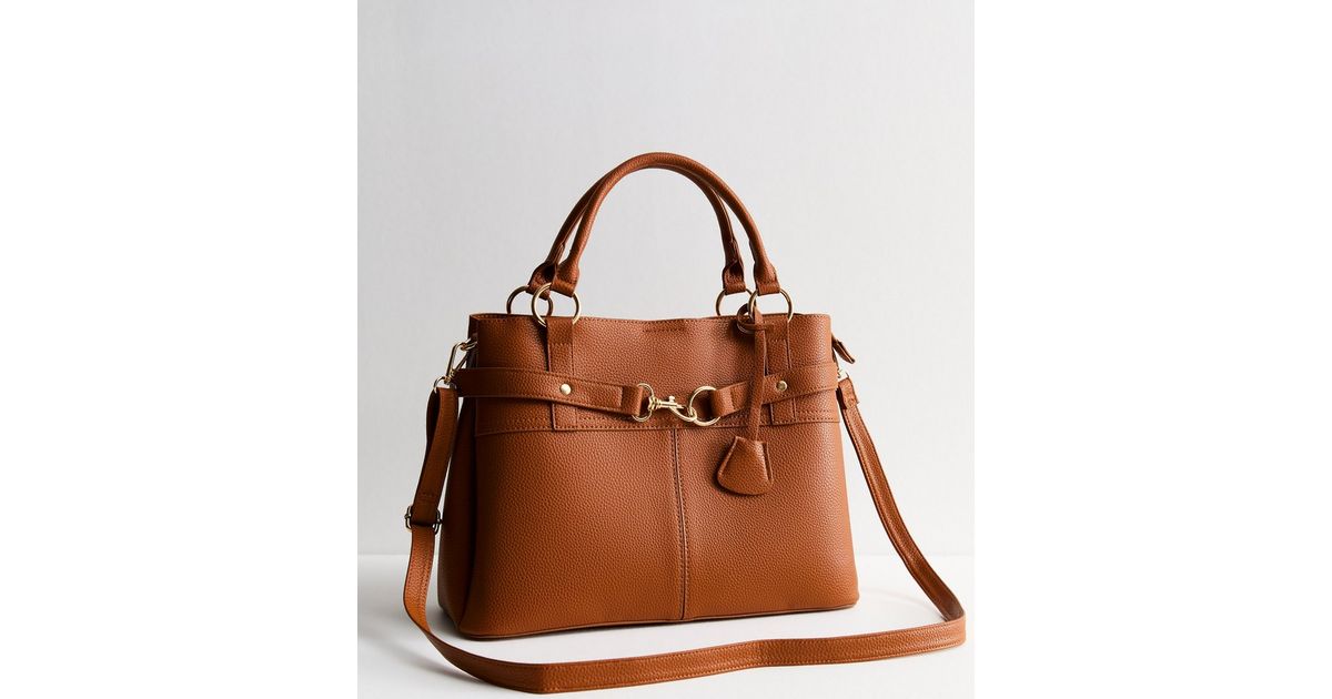 Tan Triple-Compartment Cross-Body Bag | New Look