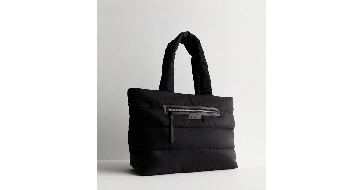 Black Padded Tote Bag | New Look