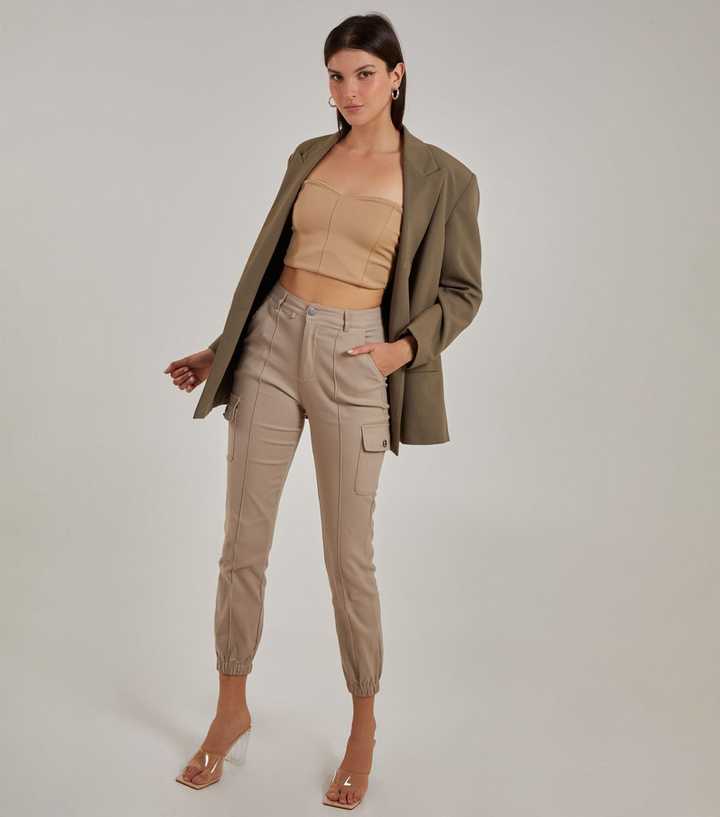 Pink Vanilla Stone Cuffed Cargo Trousers | New Look