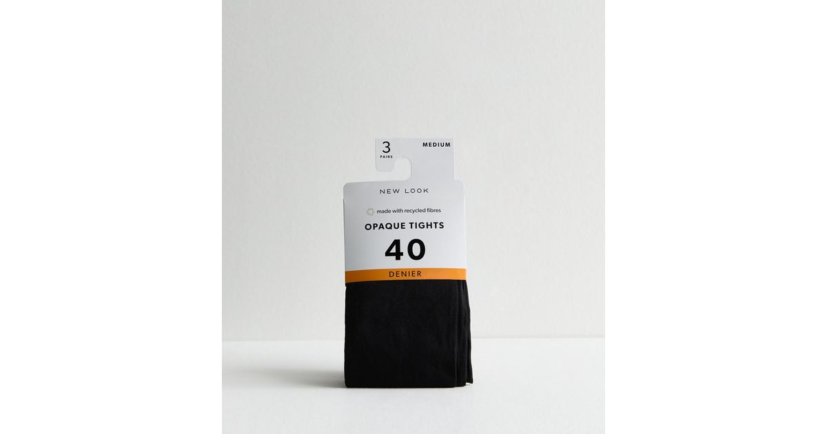 3 Pack of Black 40 Denier Tights | New Look