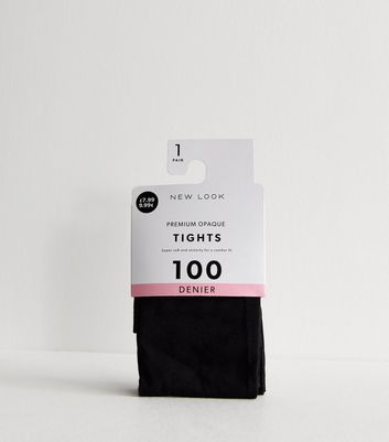 Black Premium 100 Denier Opaque Tights | New Look