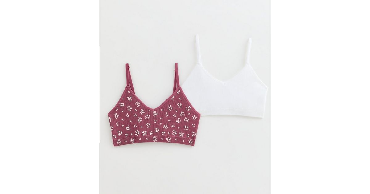 2 Pack of Ditsy Floral Seamless Bras | New Look