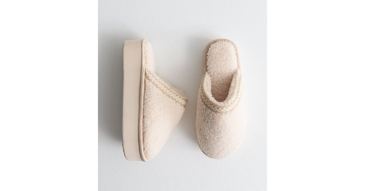 Off White Platform Sole Mule Slippers | New Look