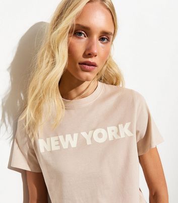 Mink Cotton New York Slogan T-Shirt | New Look