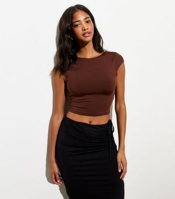 Brown Low Back Crop Top | New Look