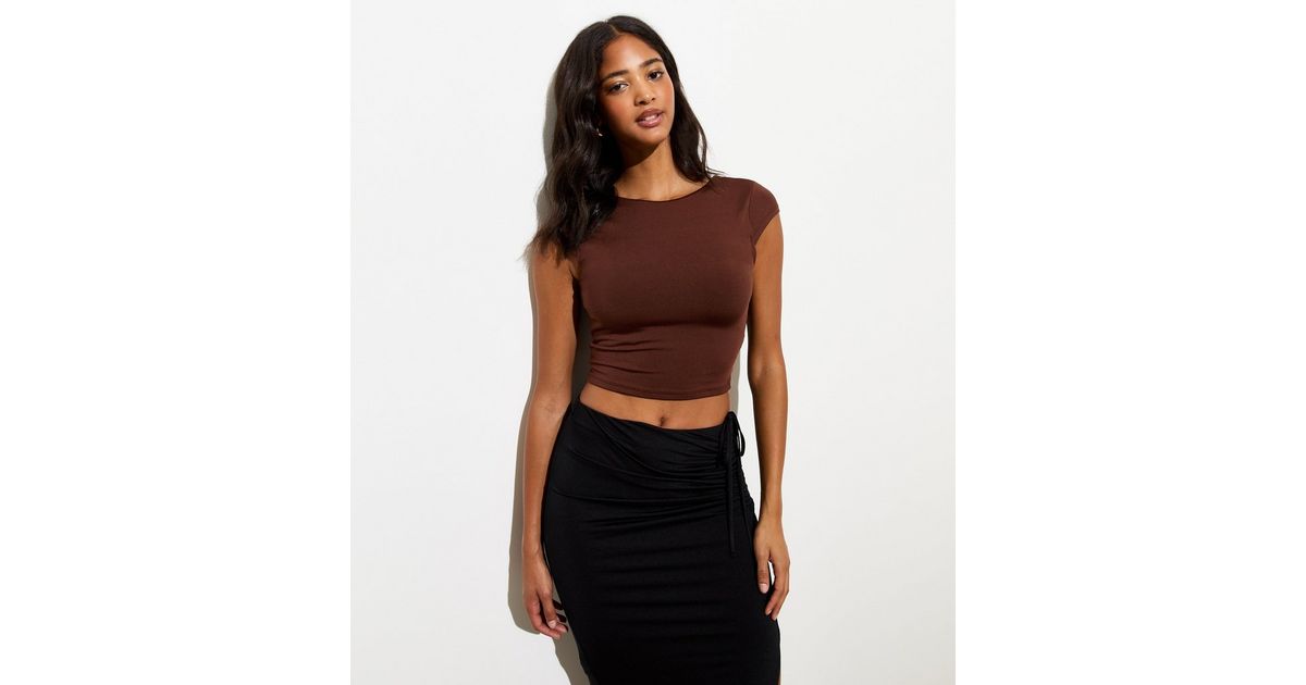 Brown Low Back Crop Top | New Look