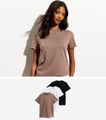 3 Pack Multicoloured Cotton-Jersey T-Shirts | New Look