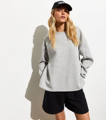Grey Split-Hem Oversized Sweatshirt | New Look