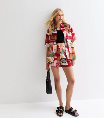 Multicoloured Tropical-Print Shorts | New Look