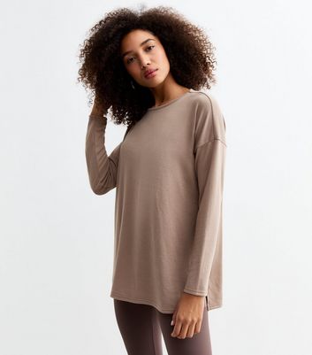 Brown Soft Touch Long Relaxed Top | New Look