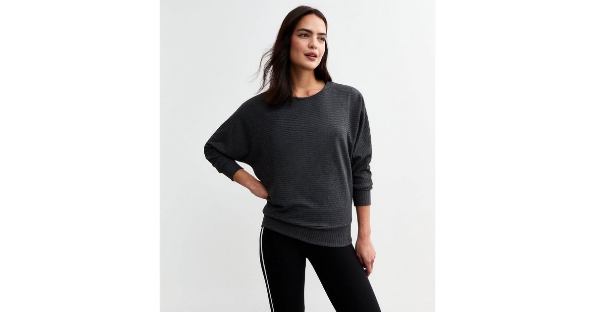 Grey Soft Touch Batwing Sleeve Top | New Look