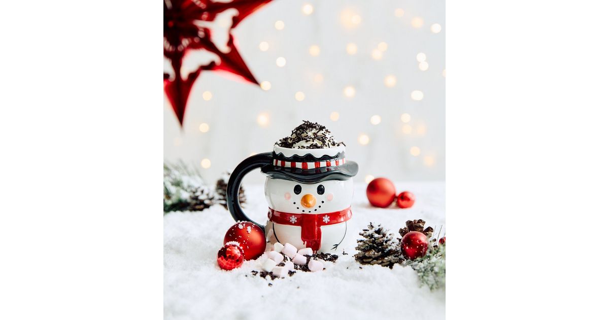 White Christmas Snowman Ceramic Mug | New Look