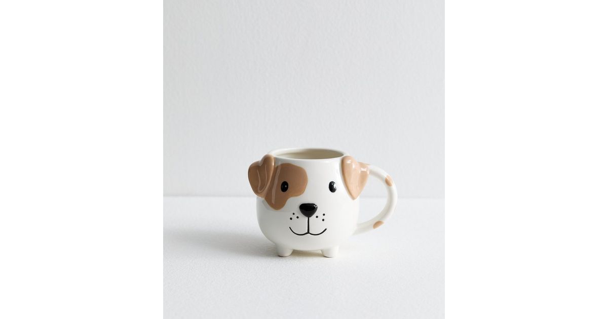 White Spotted Dog Mug | New Look